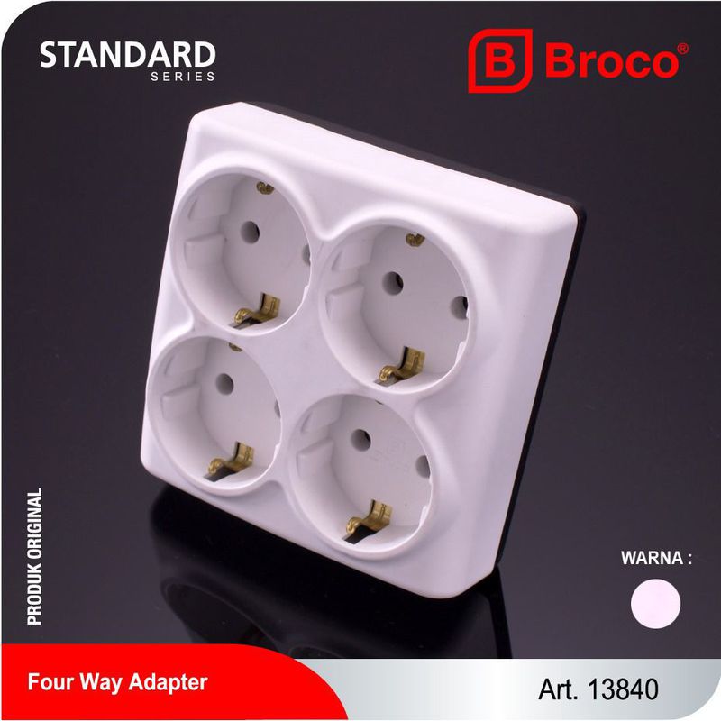Broco Stop Kontak 4 In 1 Steker 13840 Four Way Adapter