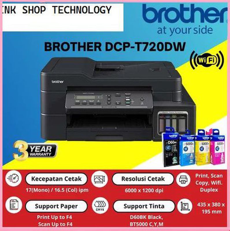 Printer Brother DCP T720 ( Print, Scan, Copy, WiFi and Fax)