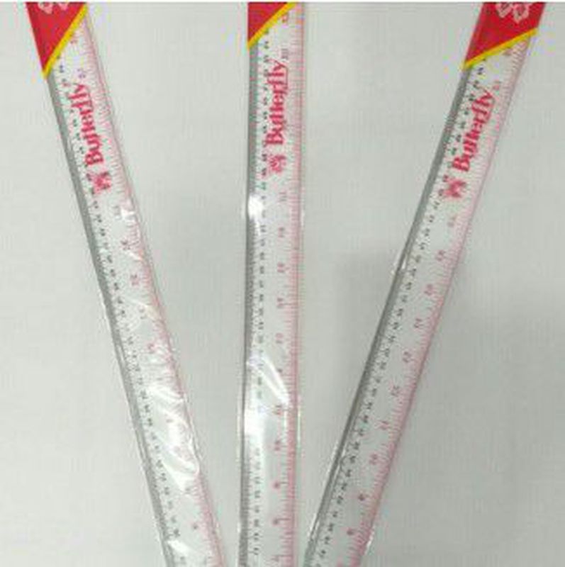 penggaris plastik/penggaris mika/garisan butterfly 60cm