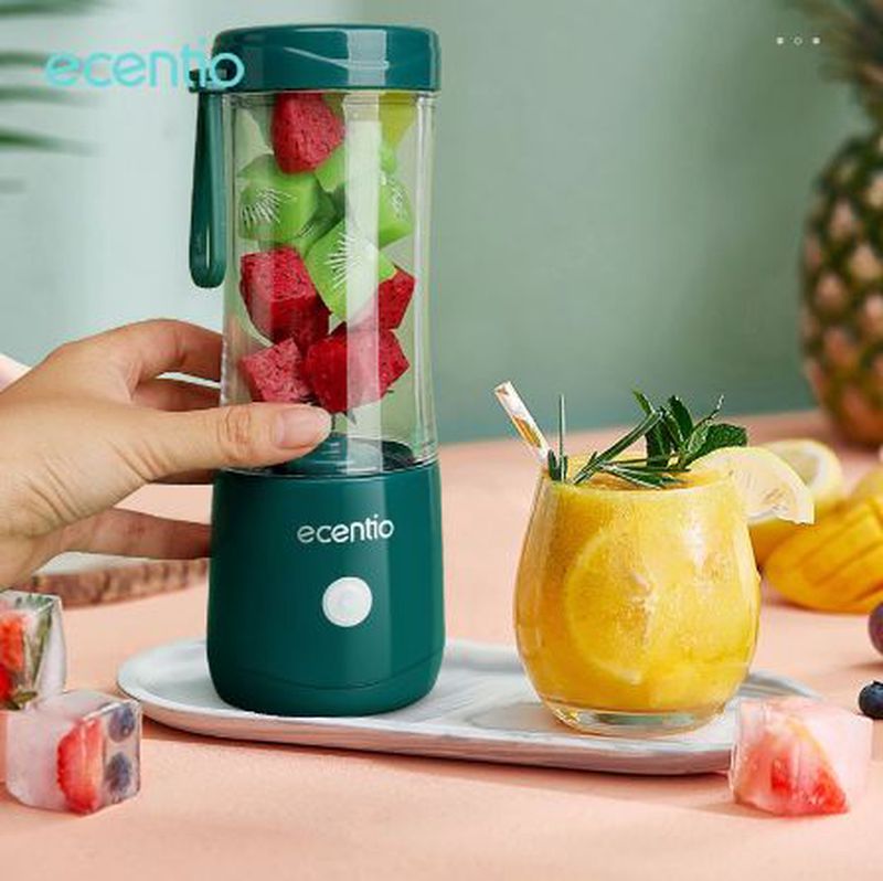 Ecentio Kaca blender 8 Mata Pisau Portable 380+380ml Usb Juicer Mini Multifungsi