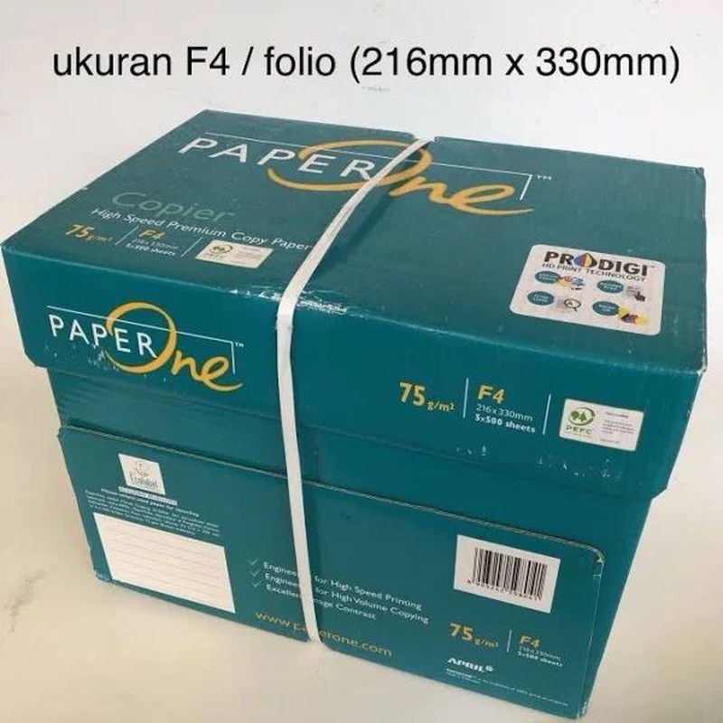 (1 Box = 5 Rim) Paper one copier F4 75 gsm / HVS Paper one 75 gr ...
