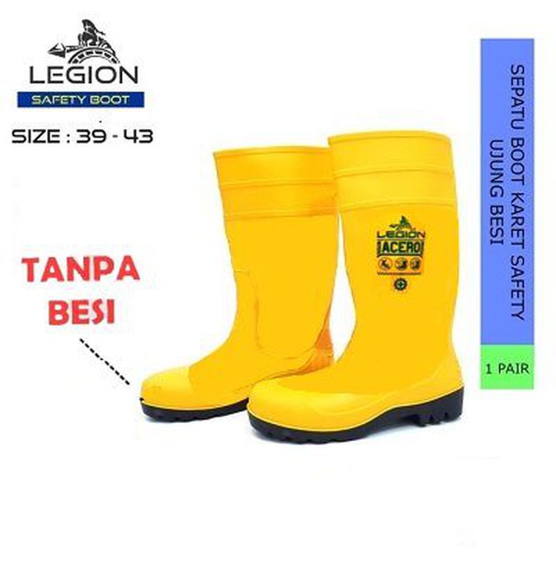 Sepatu Boot Kuning Legion Tanpa Besi Ukuran 39, 40, 41, 42, 43