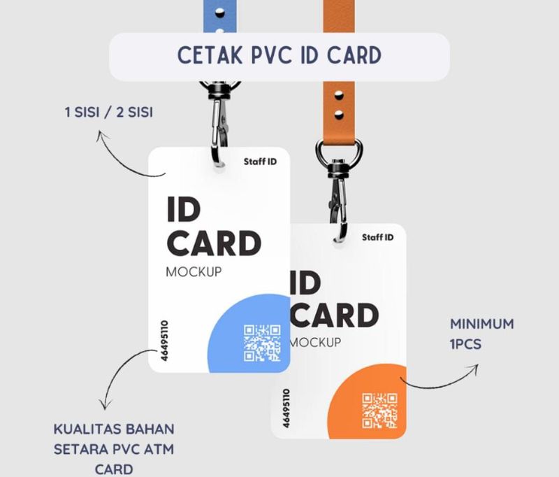 Cetak ID Card Bahan PVC (Cetak 2 Sisi)