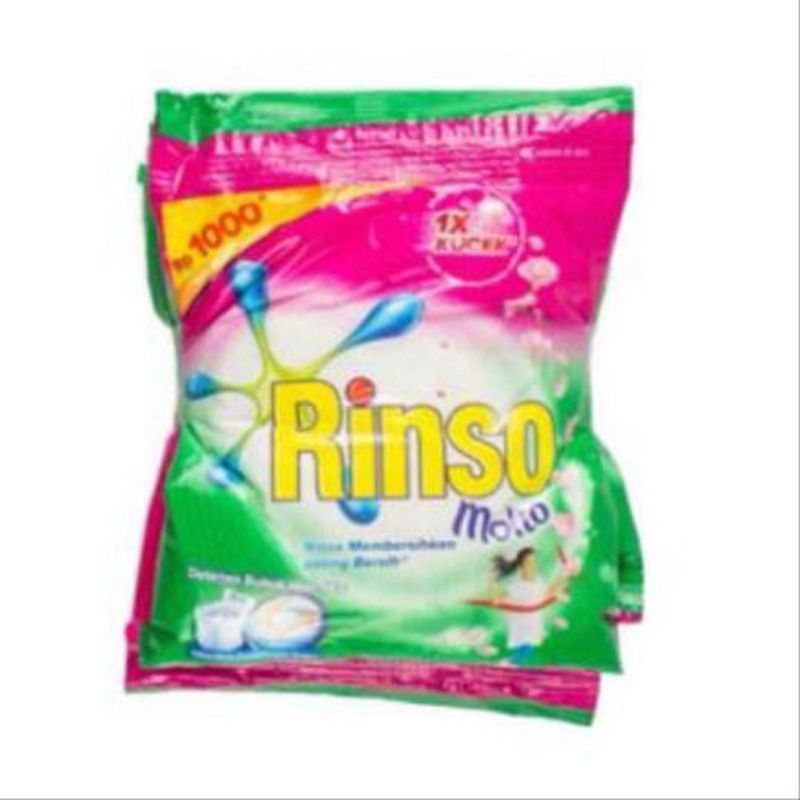 Rinso + Molto Deterjen Bubuk Rose Fresh 38 gr @ Karton / 126 pcs