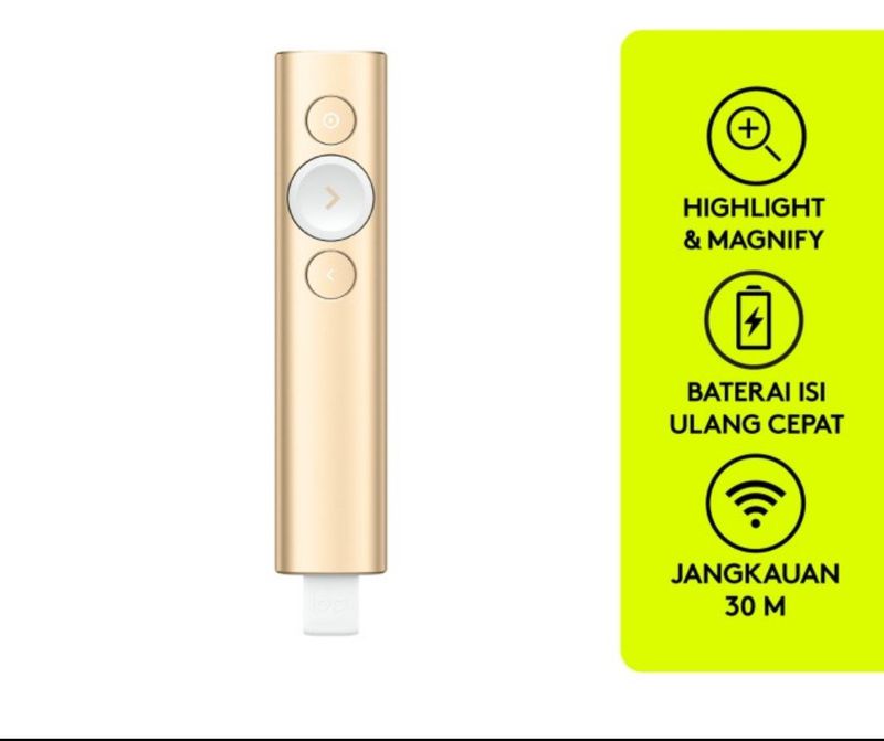 Logitech Spotlight Pointer Presenter Wireless Bluetooth - Gold