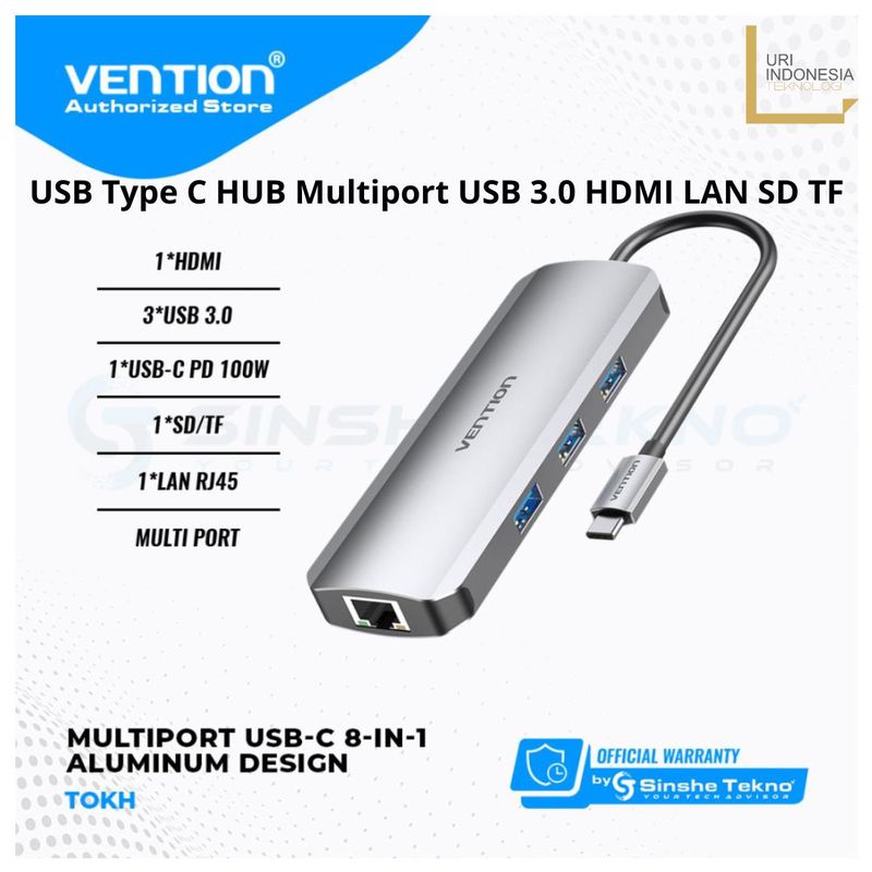 VENTION USB Type C HUB Multiport USB 3.0 HDMI LAN SD TF