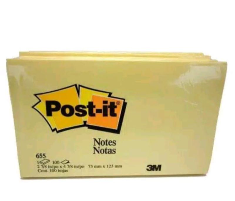 Sticky notes memo tempel 3M Post IT 655 Besar 76 x127 mm isi 100