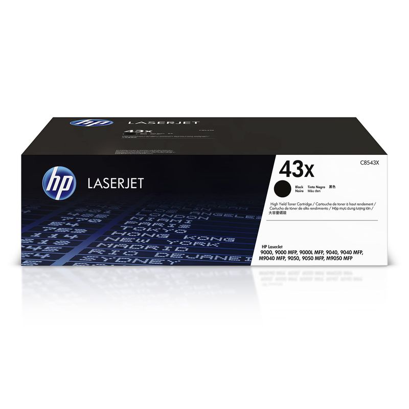 HP 43X High Yield Black Original LaserJet Toner Cartridge, C8543X