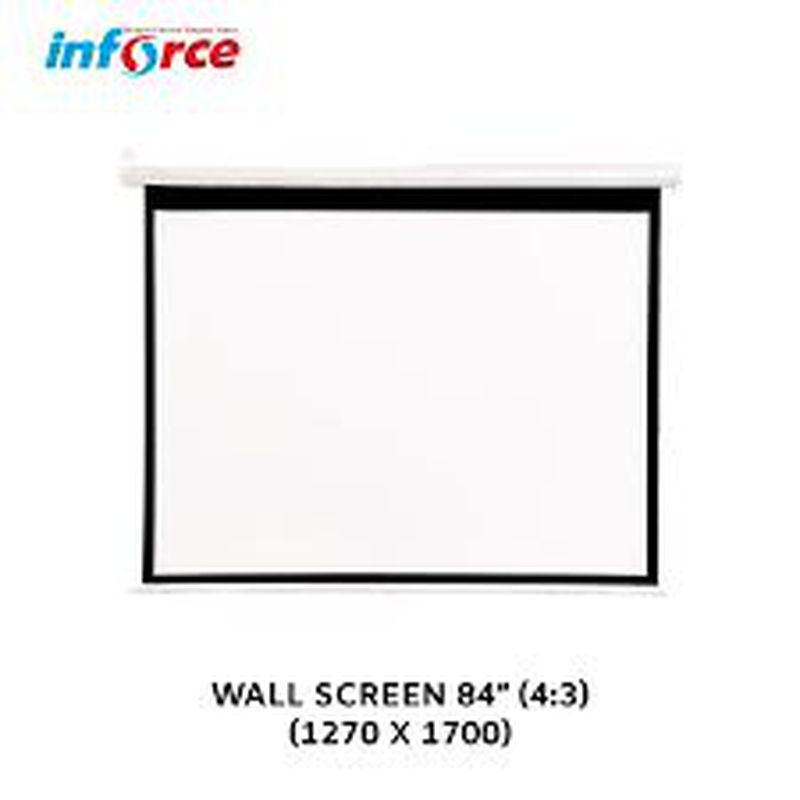 LAYAR LCD PROYEKTOR WALL SCREEN INFORCE MOTORIZED 84" 4:3