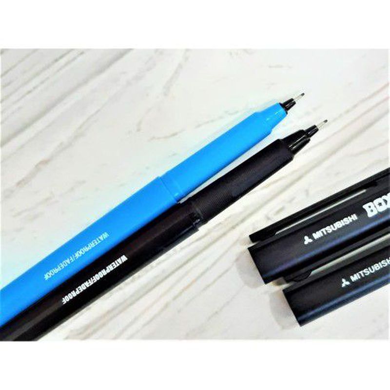 BALLPOINT BOXY NO. 001 Biru/Hitam - Hitam