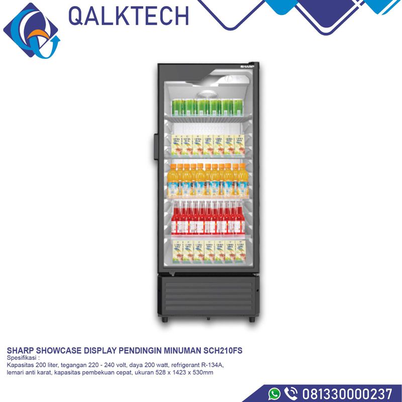 SHARP SHOWCASE DISPLAY PENDINGIN MINUMAN SCH210FS