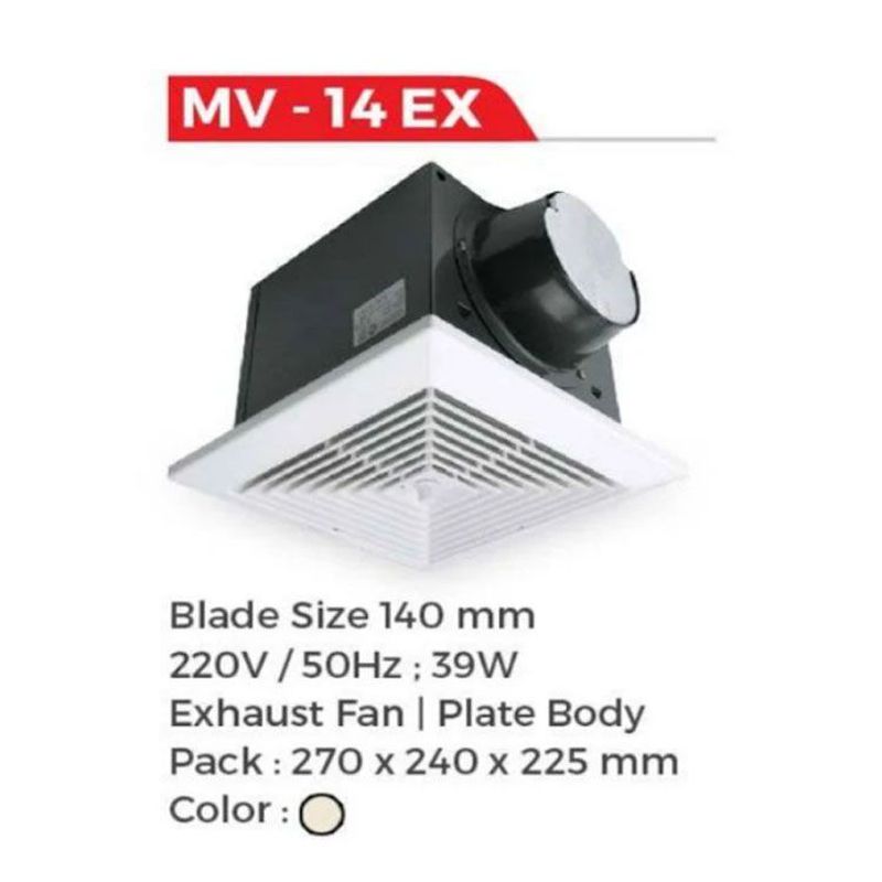 Exhaust Fan Kamar Mandi Maspion Kipas Seri MV MV-14 EX 140mm