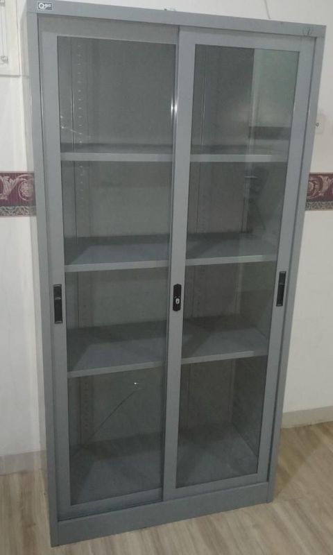 Lemari File Arsip Filing Kabinet Kaca Besi Sliding Untuk Dokumen