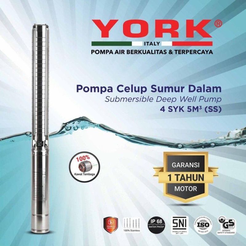 Pompa Submersible YORK ( 2 HP ) 1 PHASE
