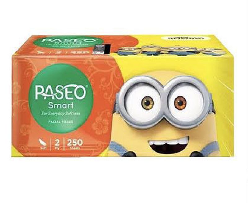 Tisu Tissue Paseo 250 sheets 2ply facial tissue Paseo Minion