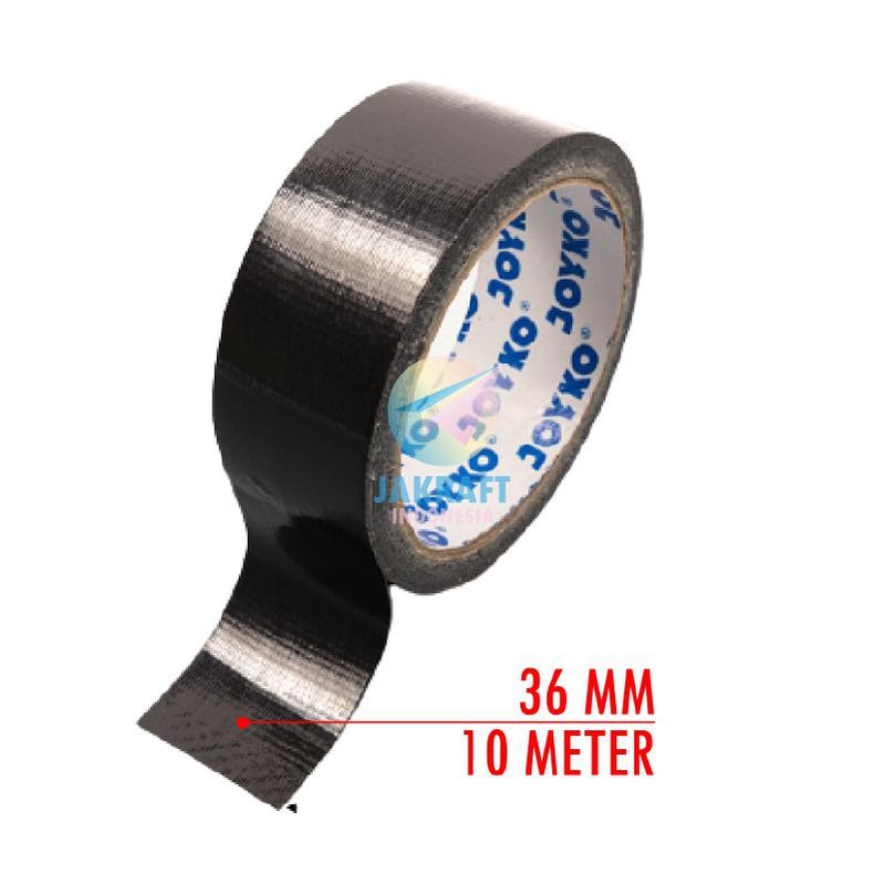 (1 Roll) Lakban Kain Cloth Tape Hitam JOYKO 1.5" Inch 36 mm x 10 Meter ...