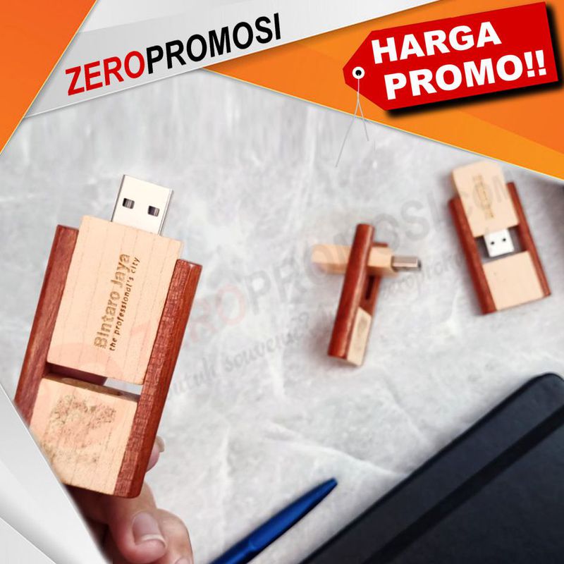 Souvenir Flashdisk Kayu FDWD20 Custom Real Kapasitas