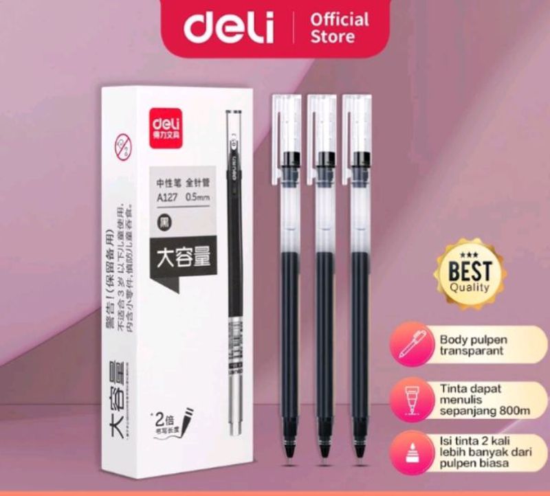 Pulpen gel deli 05mm