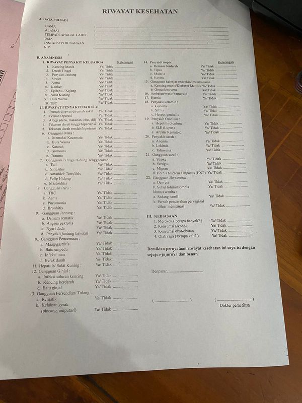 Blangko Surat Keterangan (Custom)