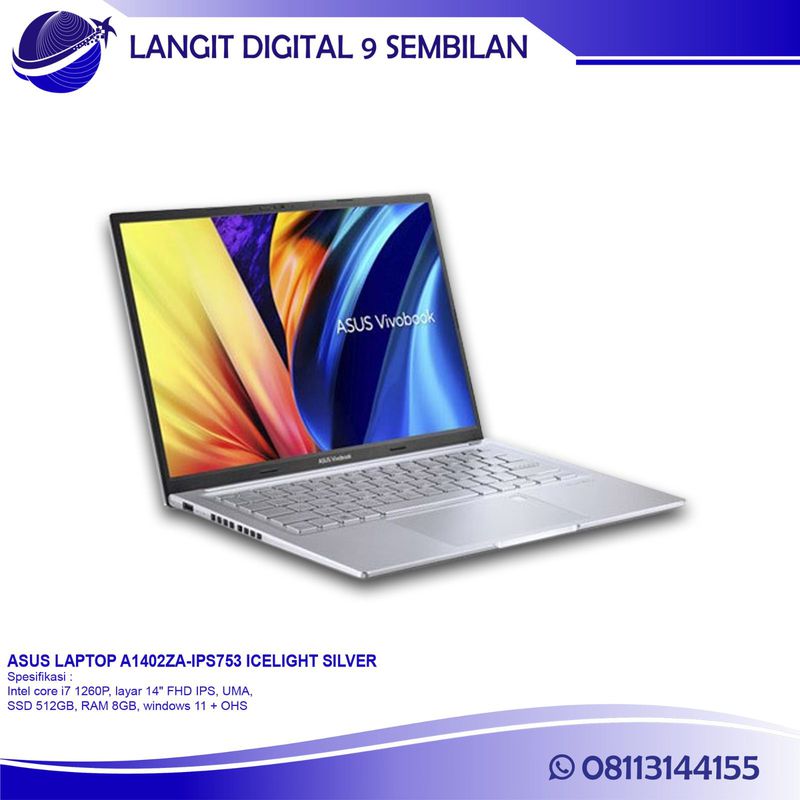 ASUS LAPTOP A1402ZA-IPS753 ICELIGHT SILVER