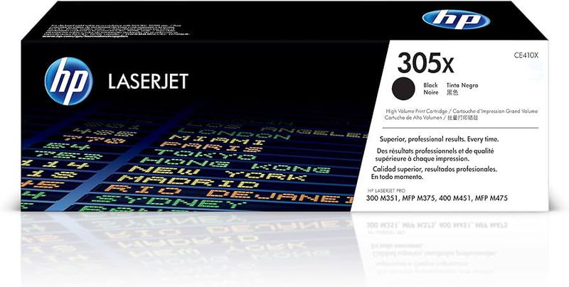 HP 305X High Yield Black Original LaserJet Toner Cartridge, CE410X