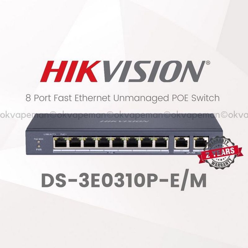 HIKVISION POE DS-3E0310P-E/M SWITCH HUB POE 8 PORT