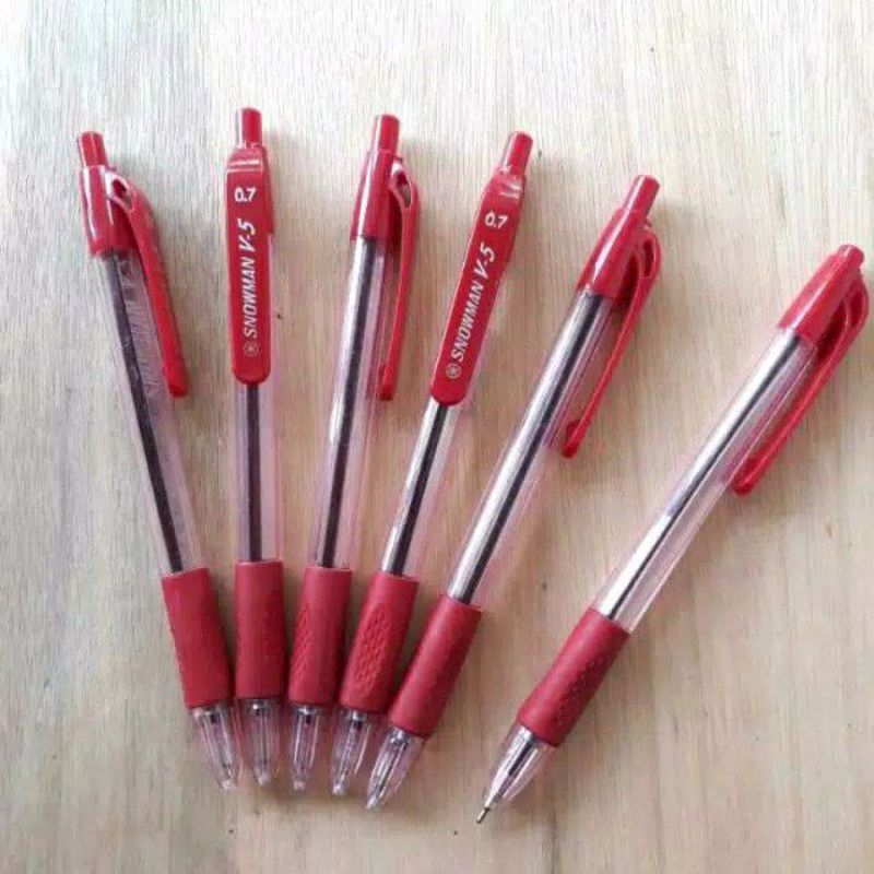 Bolpoint Snowman V-5 Merah