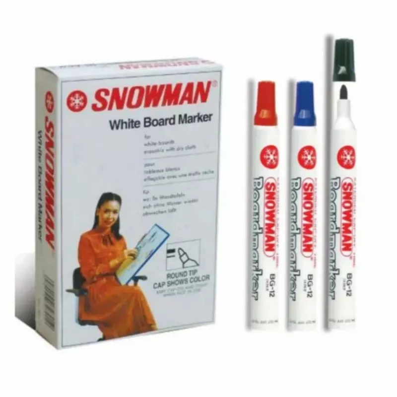 Snowman Whiteboard Marker BG-12 - Merah