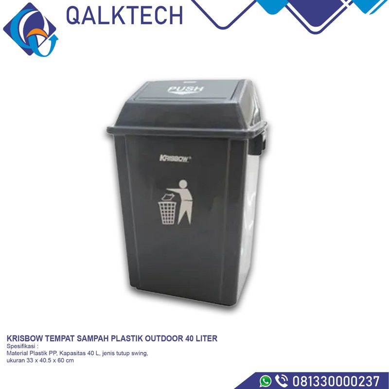 KRISBOW TEMPAT SAMPAH PLASTIK OUTDOOR 40 LITER