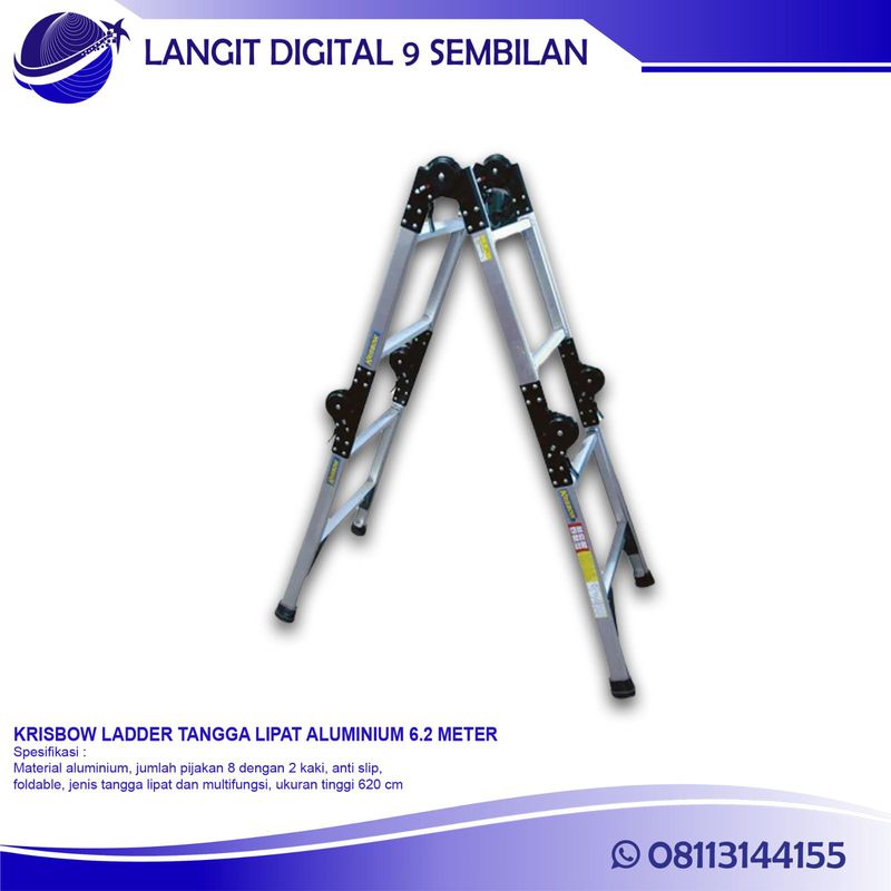 KRISBOW LADDER TANGGA LIPAT ALUMUNIUM 6,2 METER