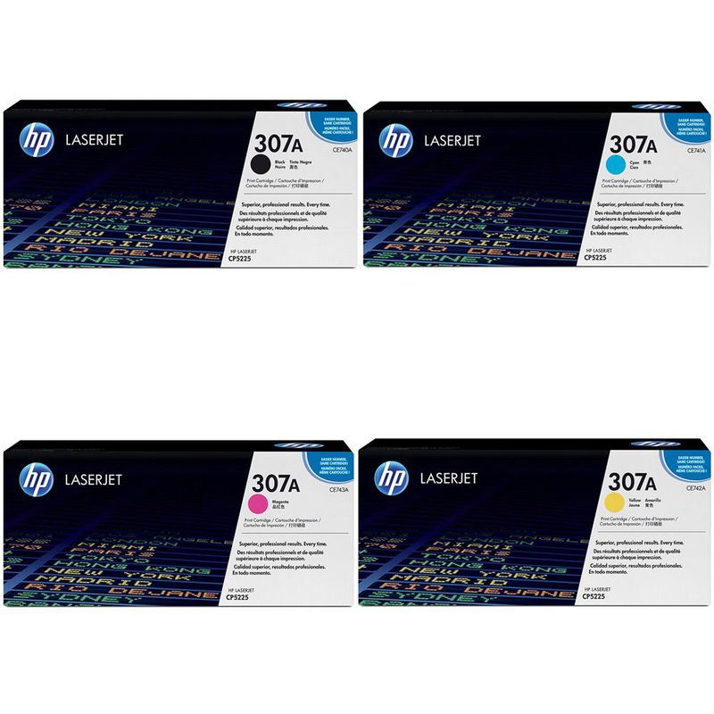 HP 307A Black & Colour Original LaserJet Toner Cartridge - Merah