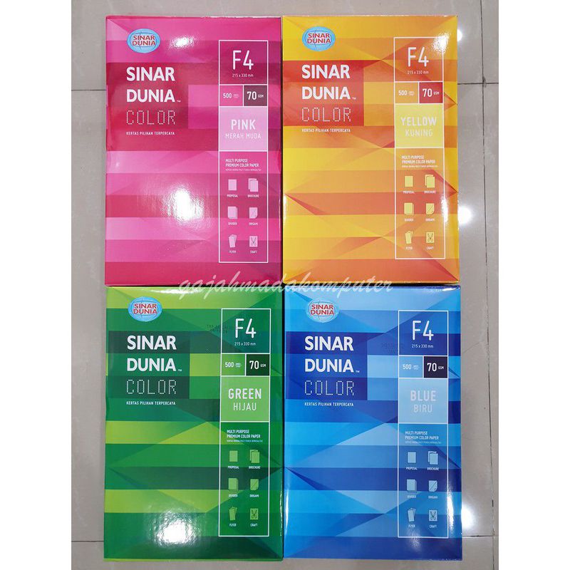 Kertas F4 Sinar Dunia 70gr Warna - Kuning