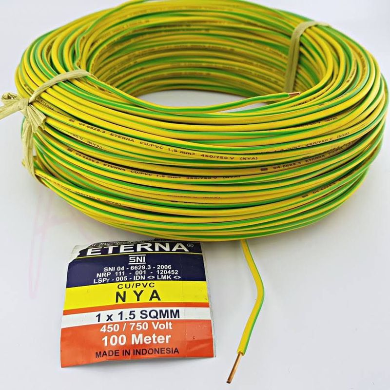 KABEL NYA 1,5mm 100 METER KUNING