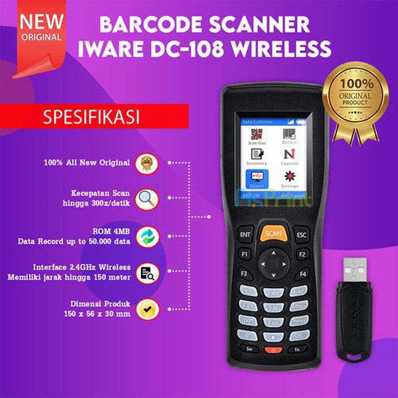 Scanner Barcode IWARE DC 108 Wireless