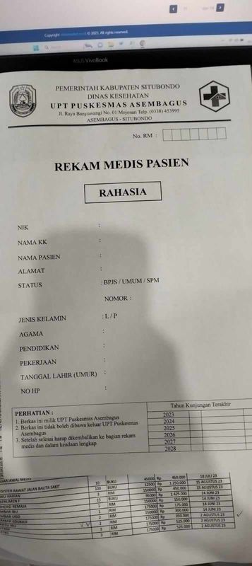 Sampul Rekam Medis Pasien