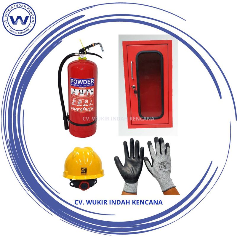 Apar Powder 3 Kg + Box + APD Sarung Tangan dan Helm Safety