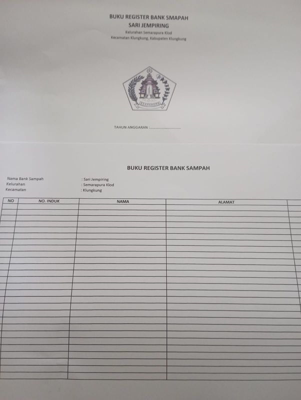 BUKU REGISTER BANK SAMPAH