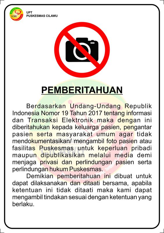 STIKER DILARANG FOTO CLW