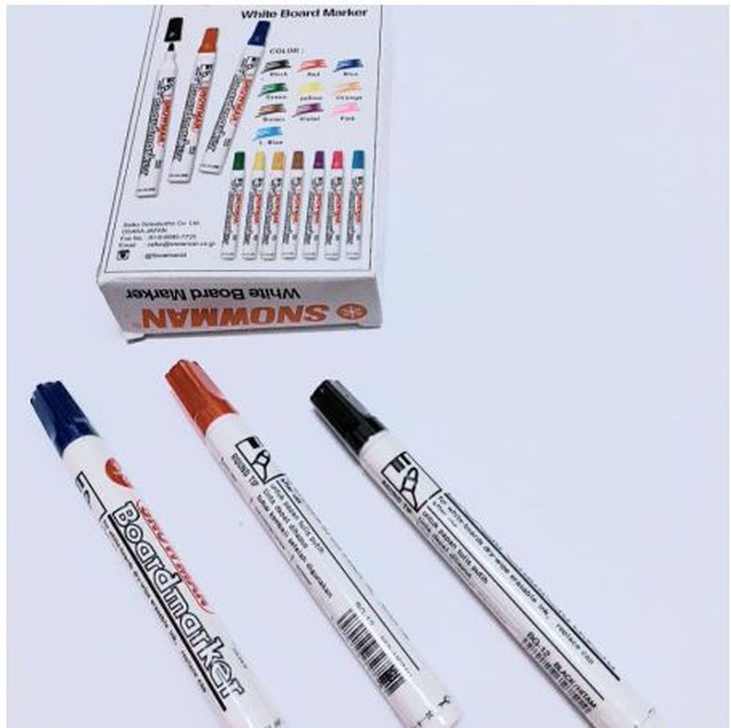 Spidol Whiteboard Snowman Hitam Biru Merah