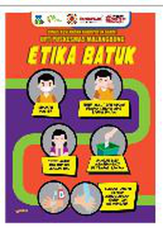 Stiker UV etika batuk dan pojok dahak+laminasi