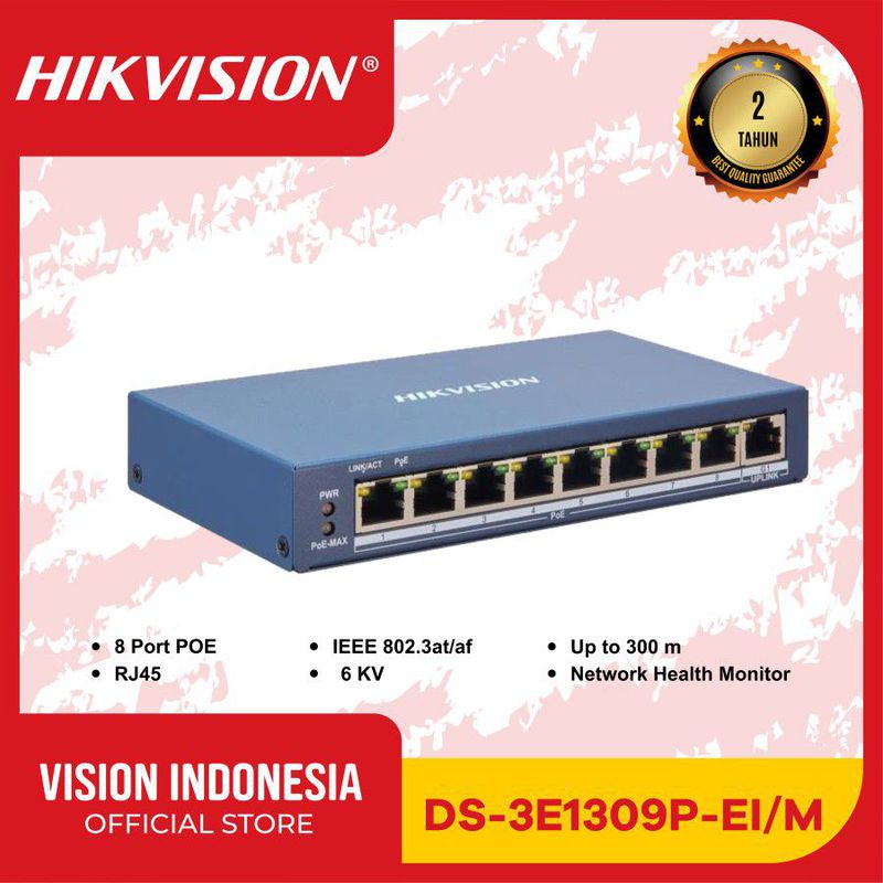 HIKVISION DS-3E1309P-EI/M - Smart POE Switch 8 Port POE 1 Uplink