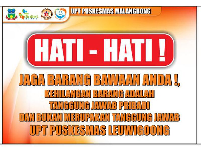 Stiker Hati hati barang hilang