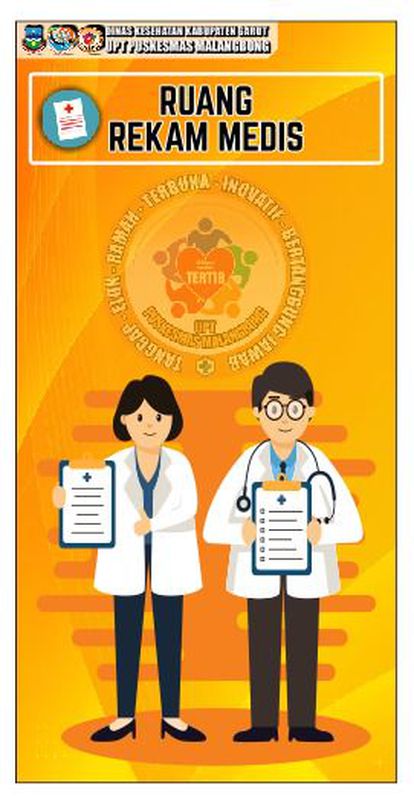 Cetak UV Stiker ruang rekam medis PKM Malangbong