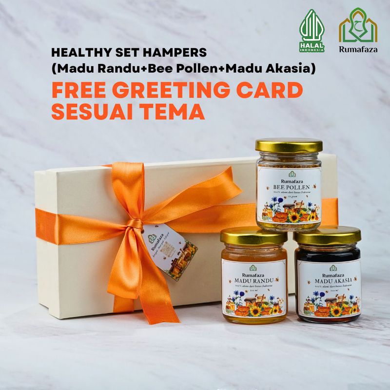 Healthy Set Hampers (2 Jar Madu dan 1 Jar Bee Pollen) - Gift Set/Kado ...