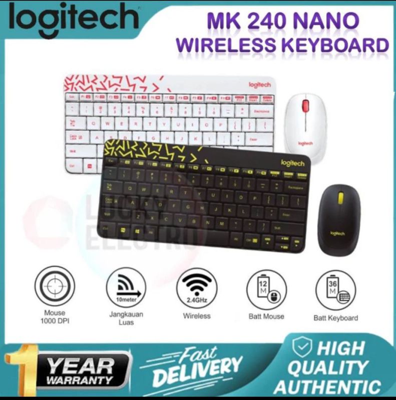 Logitech Mouse Keyboard Wireless MK240