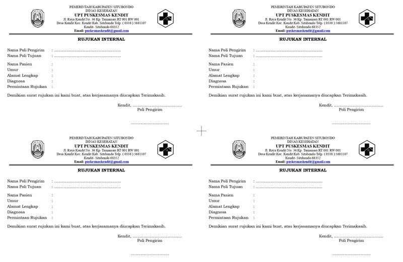 Formulir Rujukan Internal Kendit
