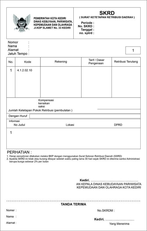 SURAT KETERANGAN RESTRIBUSI DAERAH (SKRD)