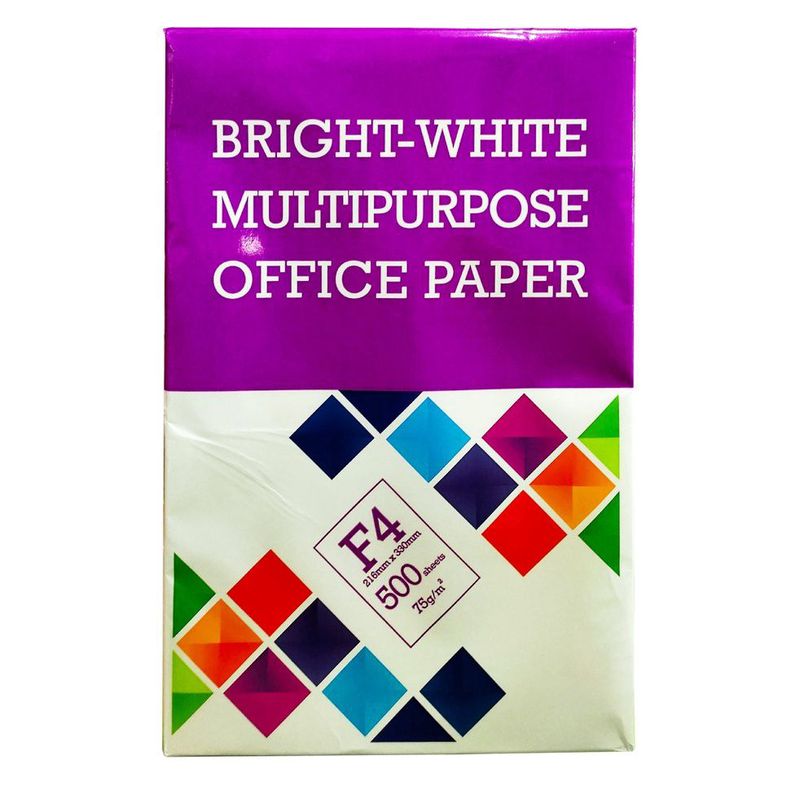 KERTAS HVS BRIGHT WHITE MULTIPURPOSE OFFICE PAPER F4 75 GRAM