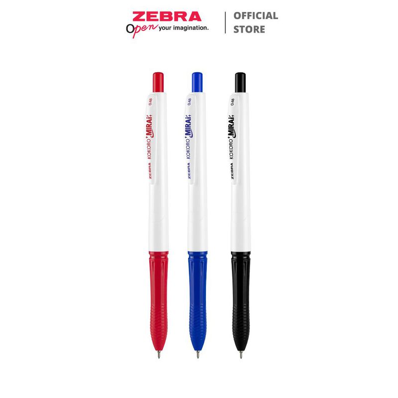 Zebra Gel Pen Kokoro Mirai Retractable Pulpen Super Smooth 0.48mm - Hitam