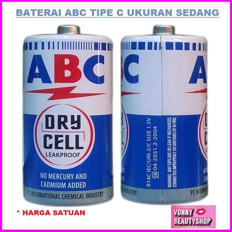 BATERAI ABC TIPE C UKURAN SEDANG